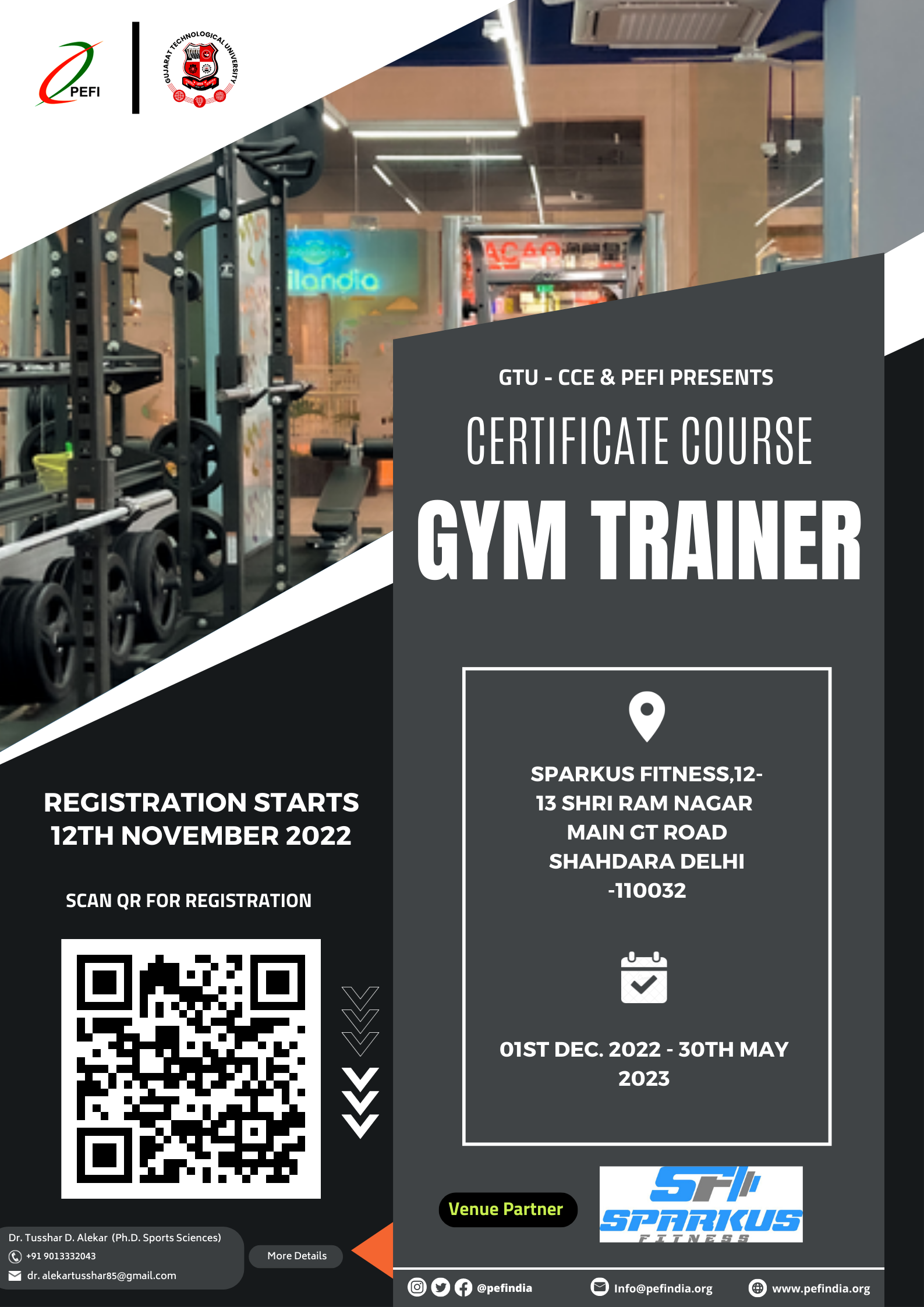 Certificate Course for Gym Trainers - PEFI